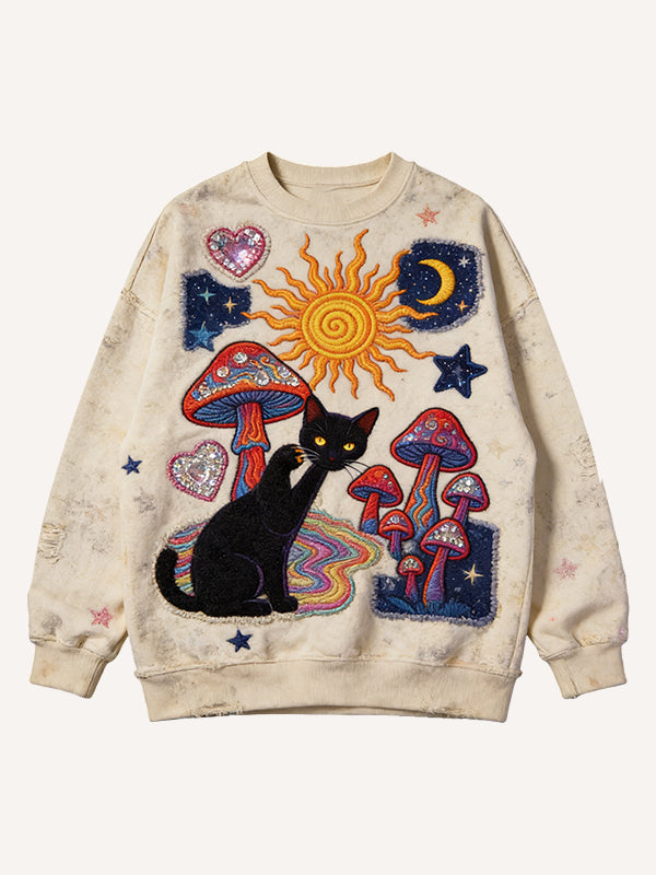 Love in the Sun, Moon, Black Cat hooded sweatshirt – snullo.co